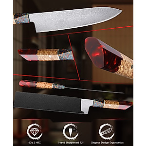 Huusk Japan Knife 8.27 Inch Razor Sharp Kitchen Knives Bundle with Boning Knife for Meat Cutting