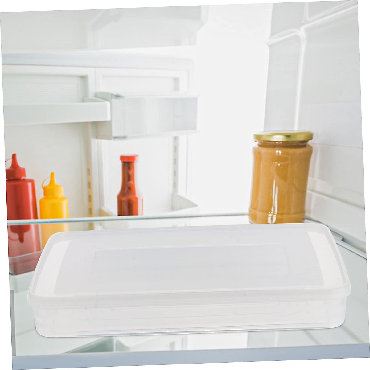 VINTORKY 2Pcs Refrigerator Dumpling Storage Box Sealing Holder for Freezing Dumplings Food Organizer Container for Deep Freezer with Lids