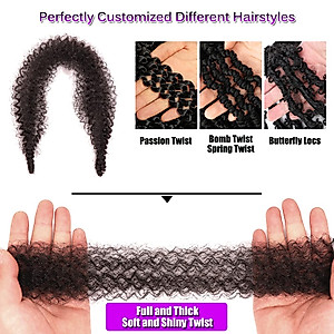 Seimainurs Springy Afro Twist Hair Marley Hair Spring Twist For Distressed Soft Locs Synthetic Pre-Separated Crochet Braiding Hair Marley Twist Hair Extension For Black Women (16 Inch (Pack of 3), 1B)