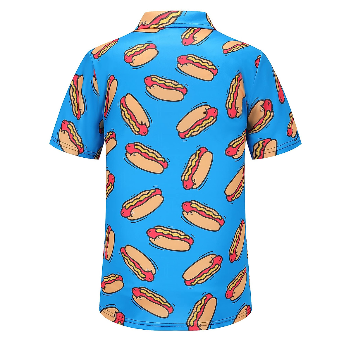 Golf Shirts for Men Dry Fit Mens Golf Shirt Short Sleeve Funny Hot Dog Golf Polo Shirts