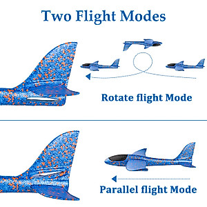WATINC 2pcs 13.5inch Airplane, Manual Throwing, Fun, challenging, Outdoor Sports Toy, Model Foam Airplane, Blue & Orange Airplane (WT-Airplane 2Pcs)