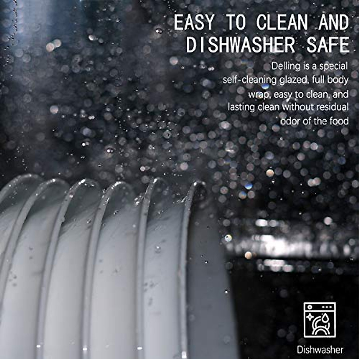 DELLING 1.3 Qt / 43 Oz Serving Bowls Set for Pasta, Salad and More - 6 Pack White Dishes