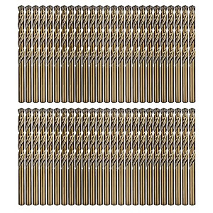 Cobalt Drill Bit 50Pcs 1/2 in. HSS Co M35 Jobber Length Twist Drill Steel Metal