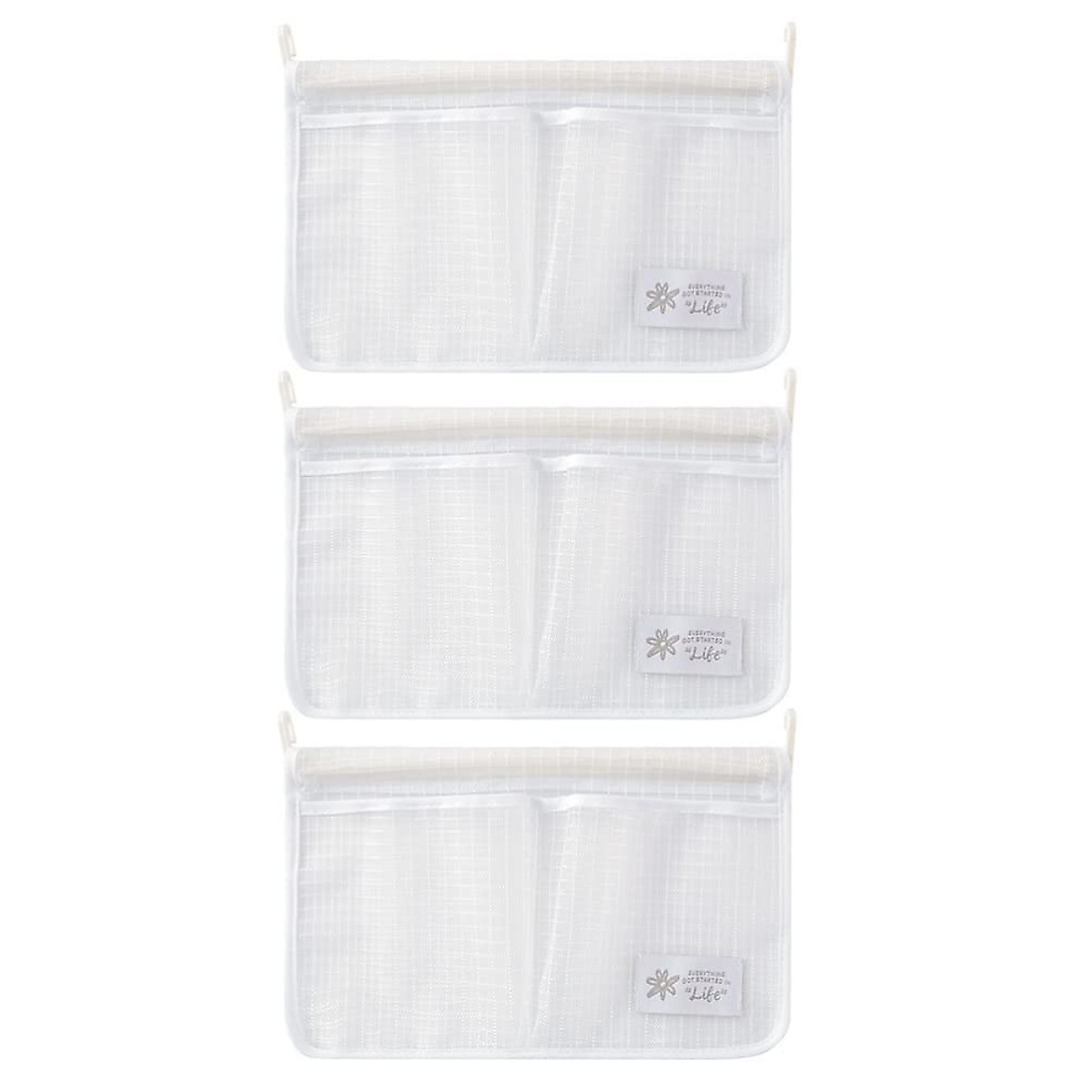 Mobestech 3pcs Hanging Storage Mesh Bag Kitchen Storage Bag Mesh Kitchen Organizer Mesh Bag Door Hanging Organizer Fridge Hanging Mesh Bag Room Organization Pp White Storage Net Two Grids