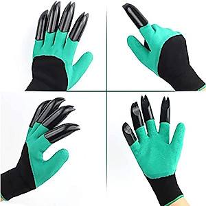Famoy Claw Gardening Gloves for Planting, Garden Glove Claws Best Gift for Women (Green and Purple)