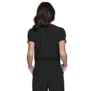 HeartSoul Break On Through Women Scrubs Top V-Neck HS710, S, Black