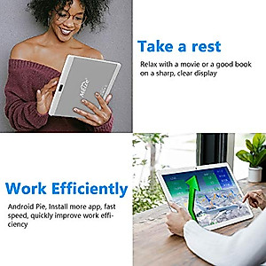 Tablet 10.1 Inch, Android 9.0 Pie Tablet PC with 32GB ROM/128GB Expand, Dual Sim Card 2MP+ 5MP Camera, WiFi, Bluetooth, GPS, Quad Core, IPS HD Display, Google Certified Tablet【2020 Newest Silver】