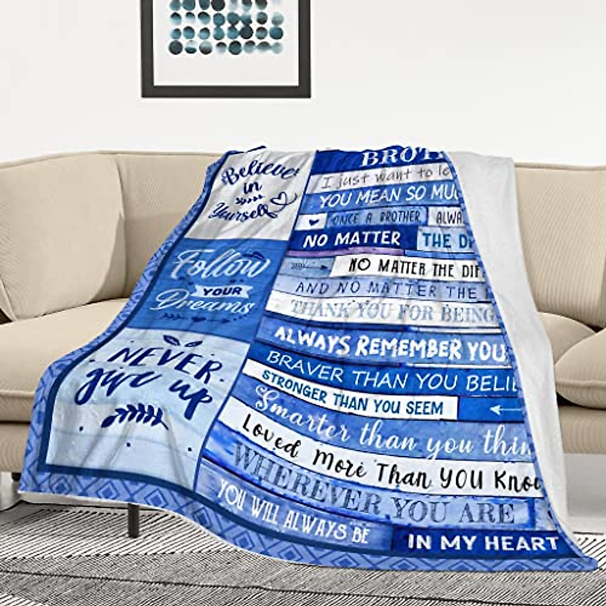 ZWERIVP Fathers Day Brother Gifts - Gifts for Brother from Sister or Brother - Brother Birthday Gift - Best Gifts for Brother Adult - to My Brother Throw Blanket 60x50 inch