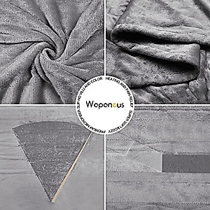 WAPANEUS Electric Throw Blanket 50”x60” Flannel Heated Throw Blanket with Foot Pocket, 3 Heating Settings 4 Hours Auto-Off, Fast-Heating, ETL Listed, Machine Washable, Grey