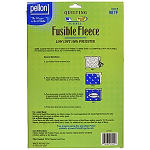 Pellon White Fusible Fleece 22" x 36" Packages, Pack 1