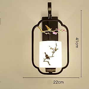 Dxb-shop Wall Sconces, Chinese Style Flower and Bird Creative Wall Lamp, Bedside Chinese Style Decorative Sconce Light, Living Room TV Background Wall Aisle Lamp,for Bedroom, Entryway, Dining Room,
