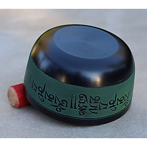 DharmaObjects Large 6 Inches Yoga Meditation Buddha OM Mani Singing Bowl Cushion Mallet Gift Set