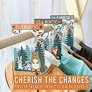 6 Hanger Dividers Baby Closet Size Dividers - Woodland Baby Closet Dividers, Baby Closet Organizer For Nursery Organization, Baby Essentials For Newborn Essentials, Nursery Closet Dividers Girl or Boy
