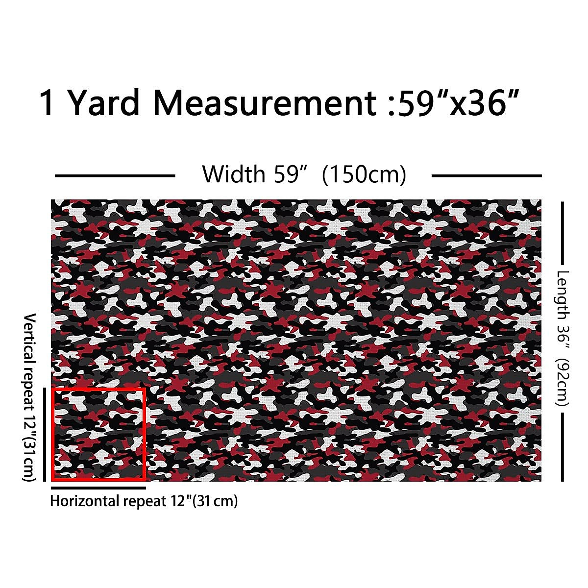 Boys Camo Fabric by The Yard, Army Camouflage Upholstery Fabric for Kids Adult Black White Militarily Indoor Outdoor Fabric Abstract Art Precut Fabric for Clothing Quilting Sewing, Red 1 Yard
