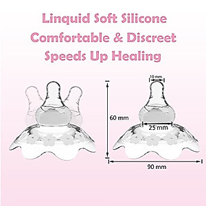 Nipple Shields for Nursing Newborn, Upgraded 25mm Nippleshield for Breastfeeding Nursing Mothers with Inverted & Sore Nipple with Carrying Case