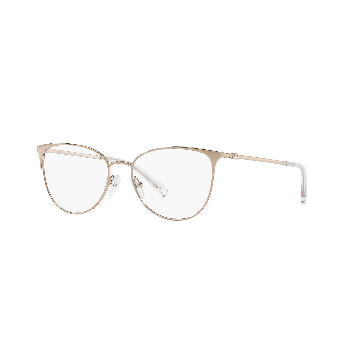 A|X ARMANI EXCHANGE Women's AX1034 Cat Eye Prescription Eyeglass Frames, Rose Gold/Demo Lens, 52 mm