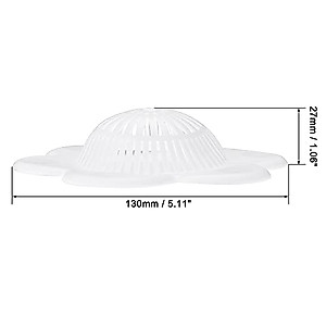 uxcell Kitchen Sink Strainer, Silicone Sink Disposal Stopper Flexible Drain Sieve Hair Catcher White 2pcs