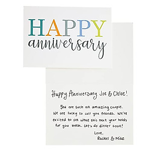 Juvale 36 Pack Happy Anniversary Cards with Envelopes for Work, Wedding, Employees, 6 Designs (Blank Inside, 4x6 In)