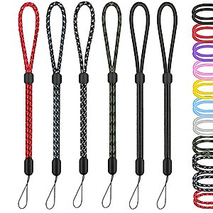Hand Wrist Strap Lanyard, 6 Pack 8inch Adjustable Nylon Wristlet Straps Keychain String for Cell Phone Case Holder, AirPods Pro 2 2022, Camera, Key, GoPro, USB Drive, Ski Glove (Multi-Color)