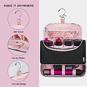 Leudes Travel Case for Dyson Air wrap Holder Hair Styler Organizer for Airwrap Attachments Portable Storage Bag with Hanging Hook (Bag Only) Black