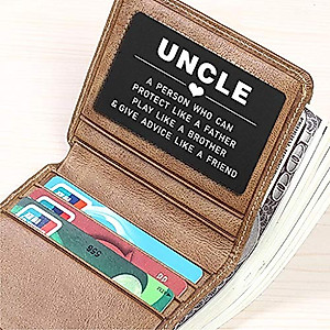 Uncle Gifts Card from Niece Nephew, Uncle Like a Father Brother Friend, To My Uncle Wallet Card for Birthday Christmas Fathers Day, Favorite Uncle Gift Ideas