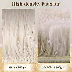 CAROMIO 9x12 Fluffy Area Rugs for Living Room Modern Plush and Thick Faux Fur Shag Rug Non-Slip Tie Dye Carpet for Bedroom, Fuzzy Shaggy Rugs for Kids Nursery Dorm, Beige Taupe