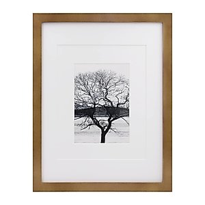 Egofine 11x14 Picture Frame Display Pictures 5x7/8x10 with Mat or 11x14 Without Mat Made of Solid Wood Covered by Plexiglass for Table Top Display and Wall Mounting Photo Frame, Light Brown