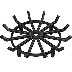 AMAGABELI GARDEN & HOME 24in Fire Grate Log Grate Wrought Iron Fire Pit Round Spider Wagon Wheel Firewood Grate Heavy Duty 0.7in Bar Fireplace Stove Burning Rack Holder 4Legs Chimney Hearth BG274