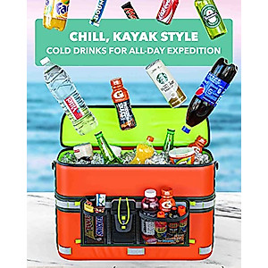 Skywin Kayak Cooler Behind Seat - Waterproof Kayak Seat Back Cooler- Compatible with Lawn-Chair Style Seats, Kayak Accessories Stores Drinks and Keeps Them Cool All Day Kayaking (Orange)