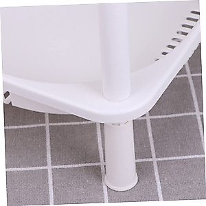 Cabilock Shelf Storage Rack 3 Square Shelves Plastic Shelving Corner Shelf Organizer Bathroom Shelves Desk Stand Rack Storage Rack Storage Shelf White Basket Triangle Basket Shelves