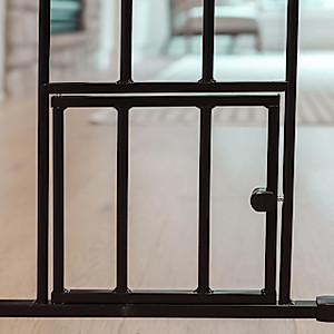 Carlson Extra Tall Walk Through Pet Gate with Small Pet Door, Includes 4-Inch Extension Kit, 4 Pack Pressure Mount Kit and 4 Pack Wall Mount Kit, Black