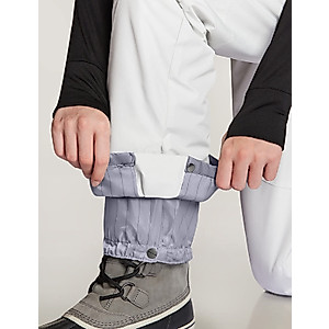 TSLA Women's Winter Snow Pants, Waterproof Insulated Ski Pants, Ripstop Snowboard Bottoms, Cargo Snow Pants White, Medium