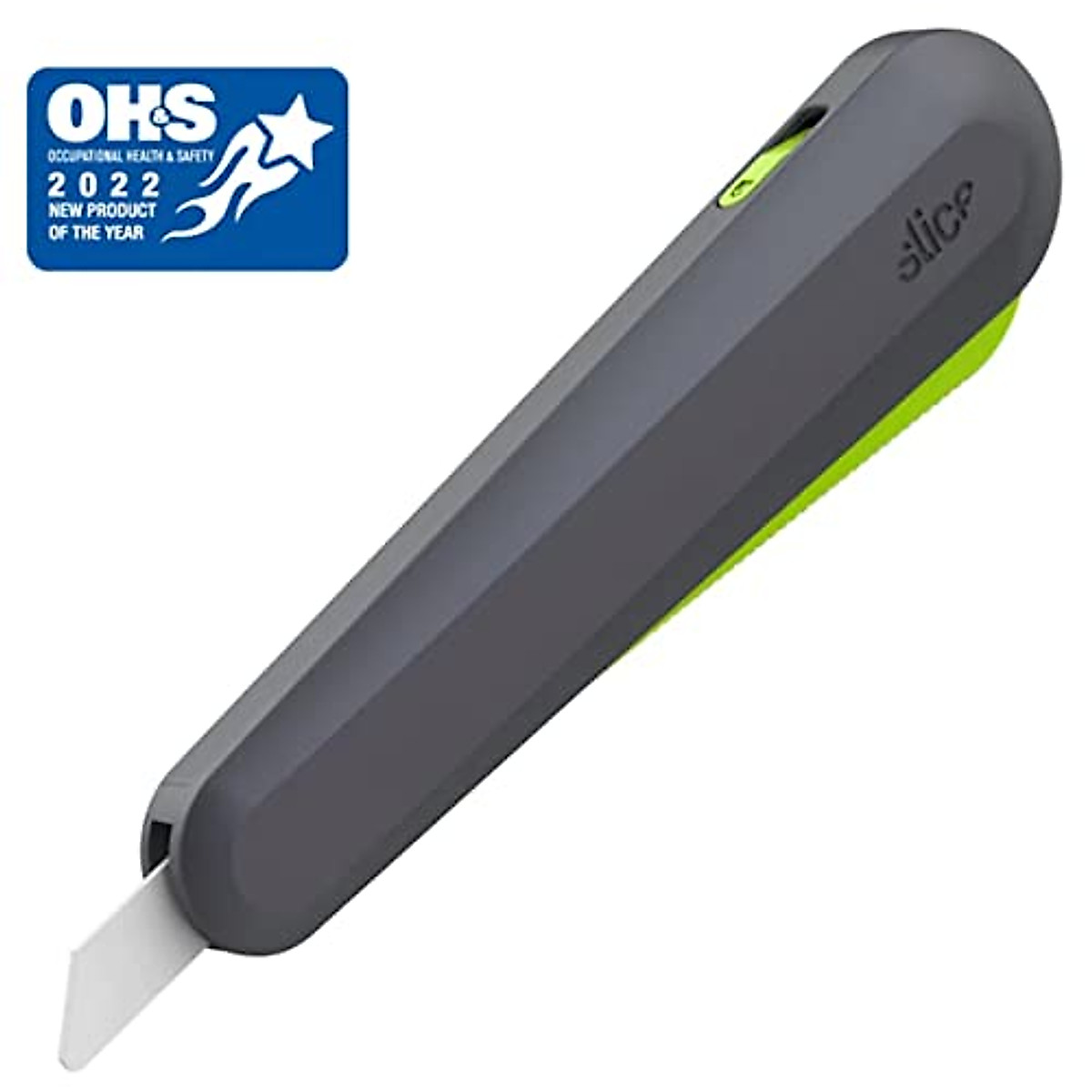 Slice 10563 Auto-Retractable Squeeze-Trigger Utility Knife, Safer Choice, Never Rusts, Lasts 11x Longer Than Metal, Finger Friendly Ceramic Blade, 1 Pack