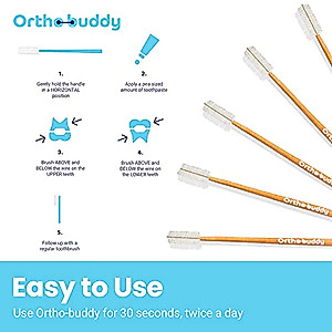 Ortho-buddy Orthodontic Toothbrush for Braces, Nylon Bristle Toothbrush for Teens & Adults with Braces, Brackets, and Wires for Regular & Interdental Cleaning of Teeth & Gums - Brown, Pack of 1