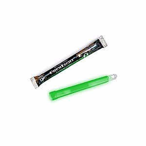 Cyalume Military Grade Green Glow Sticks - Premium Bright 6” ChemLight Emergency Glow Sticks with 12 Hour Duration (Bulk Pack of 10 Chem Lights)