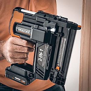 Freeman PE2118G 18 Volt Cordless 2-in-1 18-Gauge 2" Nailer / Stapler Kit with Lithium-Ion Batteries, Charger, Case, and Fasteners (1000 Count)