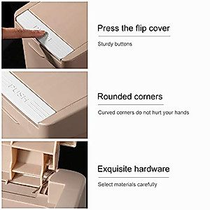 WXXGY Trash Can 10L Rectangular Touch Top Recycle Bin Recycling Waste Dustbin Kitchen Bathroom Rubbish Containers Home Office Bins/Brown