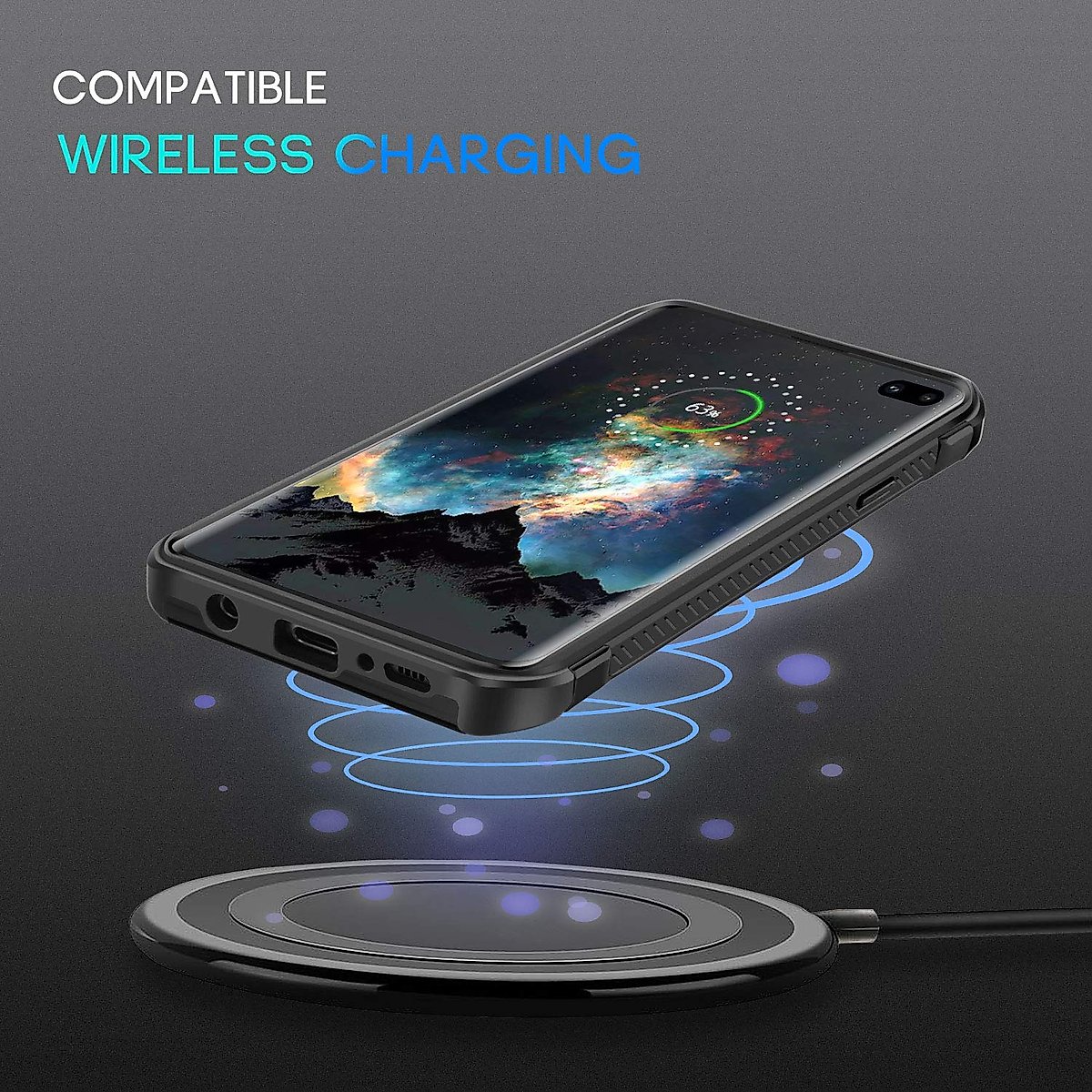 BENTOBEN Galaxy S10 Plus Case,Slim Fit Glow in The Dark Shockproof 2 in 1 Hard PC Soft Bumper Dual Layer Hybrid Protective Cover for Samsung Galaxy S10 Plus 6.4" Case, Mandala in Galaxy