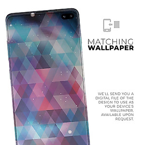 DesignSkinz Vector Triangle Pink and Blue Galaxy Protective Vinyl Decal Wrap Skin Cover Compatible with The Samsung Galaxy S20 (Screen Trim & Back Glass Skin)