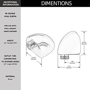 Wall-Mount Supply Wall Elbow for Hand Held Shower, Brilliance Stainless