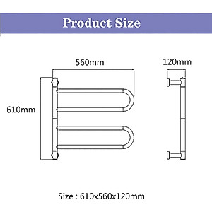 Pivoting Electric Towel Warmer, Wall Mounted Towel Warmer, with 2 Folding Arms, 304 Stainless Steel Towel Warmer, Energy Efficient