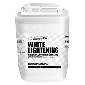 Nanoskin WHITE LIGHTENING Premium Dressing 5 Gallons – Universal Thick Wipe-On Dressing for Car Detailing | Works on Tire, Vinyl, Rubber, Plastic & Trim | For Cars, Trucks, Motorcycles, RVs & More