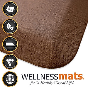 WellnessMats Linen Collection Anti-Fatigue Floor Mat, Antique Light, 36 in. x 24 in. x ¾ in. Polyurethane – Ergonomic Support Pad for Home, Kitchen, Garage, Office Standing Desk – Water Resistant,