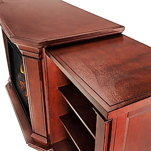 Valmont Media Electric Fireplace in Dark Mahogany by Real Flame
