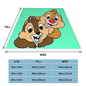 ERTER Boutique Throw Blanket -Chip N Dale Super Soft Fleece Throw Blankets,Fuzzy Plush Blanket Oversized,Thin Lightweight Blanket for All Season 8060 inch, Adult Black,80x60 Adult