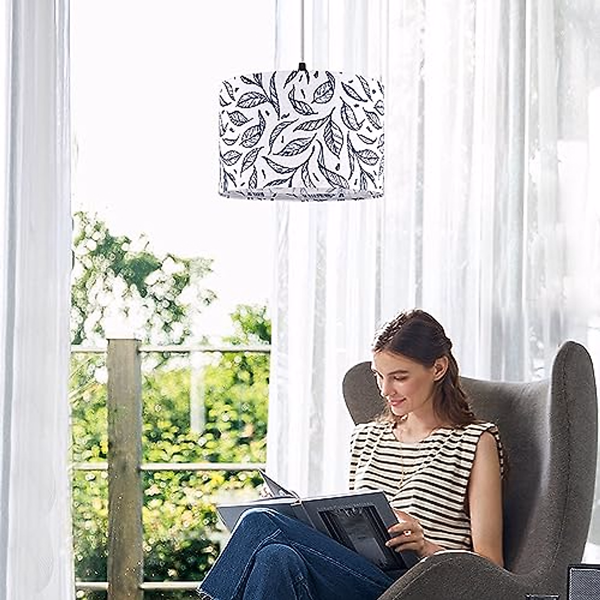 AXNAU Plug in Pendant Light, Hanging Light with Plug in Cord with Dimmable Switch, Hanging Lamp with 15 ft Cord, Pendant Light Fixture for Bedroom Kitchen Island Living Room (Bulb Included)