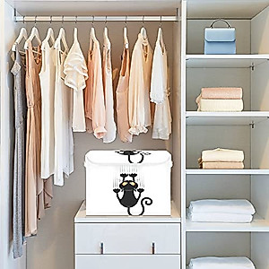 Blueangle Collapsible Storage Boxes 1 Pack, Cat Paw Print Storage Baskets with Lids and Handle for Home Bedroom Closet Office（905）