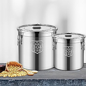 SEANESZTI 6L Stainless Steel Airtight Canister, Metal Containers with Lid, Food Storage Containers with Sealed for Noodles, Flour, Grains, Rice, Sugar, Tea, Coffee beans
