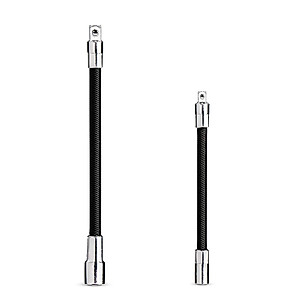 NEIKO 00239A Flexible Extension-Bar Set, 1/4-Inch and 3/8-Inch Drives, Flexible Socket Extension Bars, 2-Piece Set