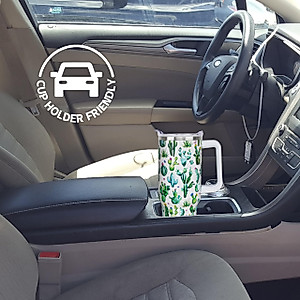 sgqjdpmc 40 oz Cactus Tumbler with Handle and Straw Lid 40oz Cactus Lover Gift Double Stainless Steel Insulated Cup Cactus Travel Coffee Mug, 40 Ounce6